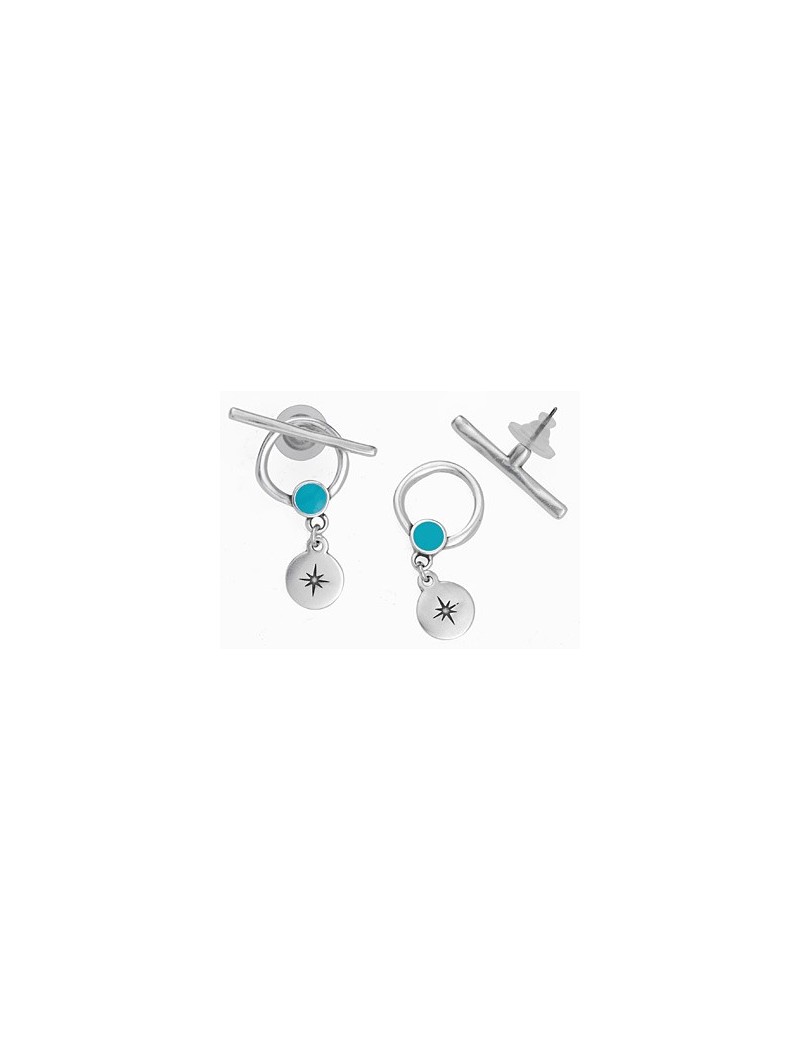 Boucle d'oreille barre longue et sa fixation placage argent